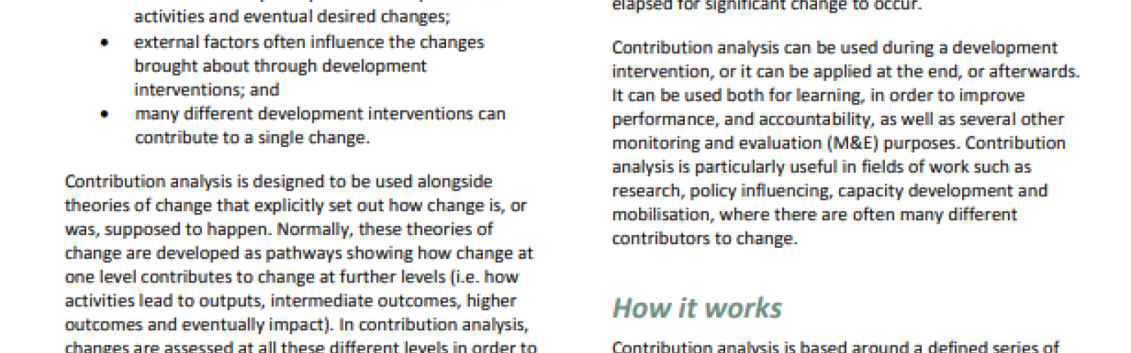 Contribution Analysis Evalforearth